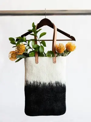 KANJU INTERIORS Eclipse Hand-felted Wool Tote