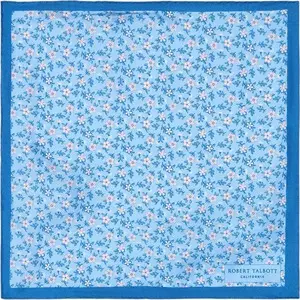 Robert Talbott York Flower Multi Pocket Square Light Blue