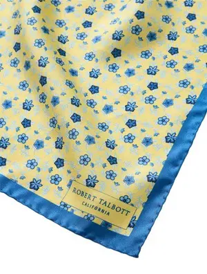 Robert Talbott York Flower Multi Pocket Square - Yellow
