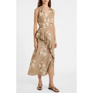 Santorelli Cona Midi Dress With Ruffle Panel
