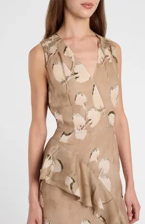 Santorelli Cona Midi Dress With Ruffle Panel