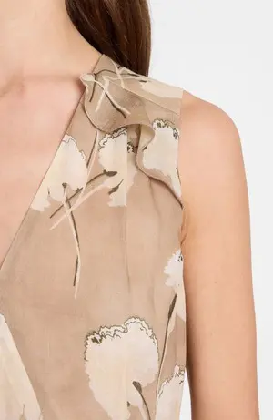 Santorelli Cona Midi Dress With Ruffle Panel