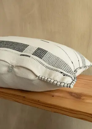 KANJU INTERIORS Fulcrum Oversized Cotton Lumbar Pillowwith Insert - Onyx