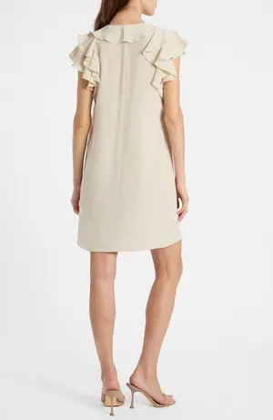 Santorelli Denise Silk Ruffle Shift Dress