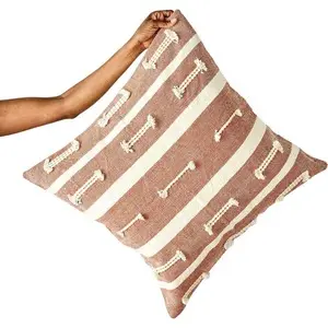 KANJU INTERIORS Boho Sienna Euro Sham Cotton Throw Pillowcover Only - Brown