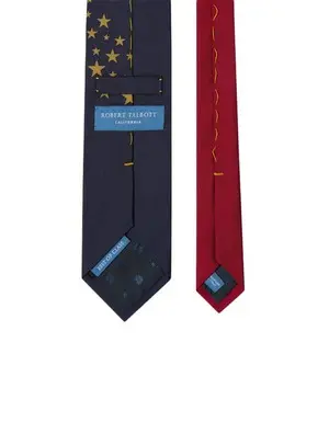 Robert Talbott Two-tone Star Print Silk Neck Tie