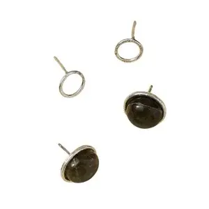 MATR BOOMIE Indali Labradorite Gemstone Stud Earrings - Black