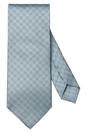 Eton Medallion Silk Neck Tie - Light Blue