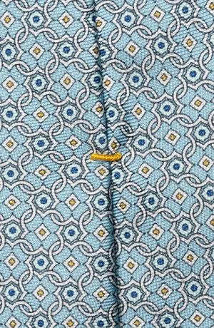 Eton Medallion Silk Neck Tie - Light Blue