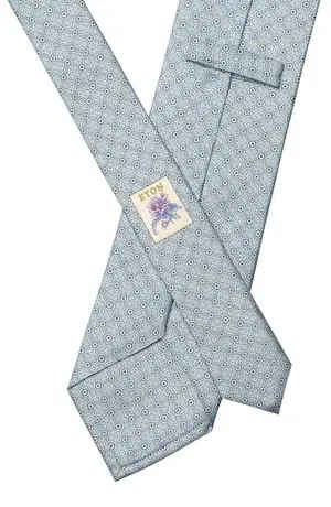 Eton Medallion Silk Neck Tie - Light Blue