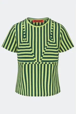 SIMONMILLER Kini Striped Cotton Jersey T-shirt - Lime Stripe