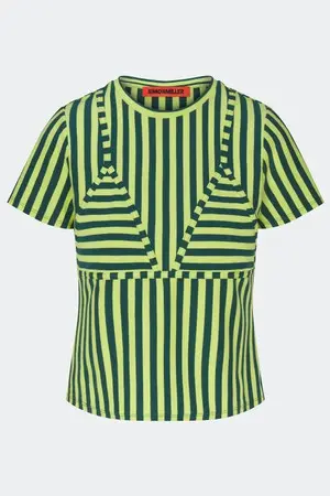 SIMONMILLER Kini Striped Cotton Jersey T-shirt - Lime Stripe