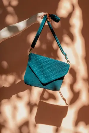 AMASOUK Suede Woven Everyday Bag