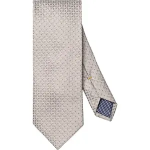 Eton Micro Geo Silk Neck Tie - Light Grey