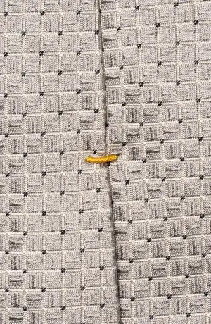 Eton Micro Geo Silk Neck Tie - Light Grey