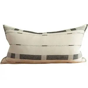 KANJU INTERIORS Fulcrum Oversized Cotton Lumbar Pillowcover Only - Onyx