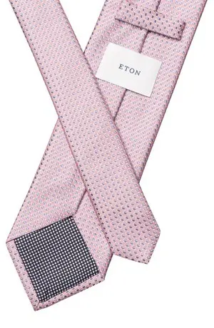 Eton Micro Silk Jacquard Neck Tie - Medium Pink