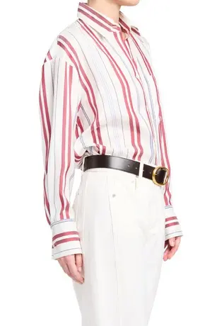 TWP Big Joe Stripe Silk Button-up Shirt