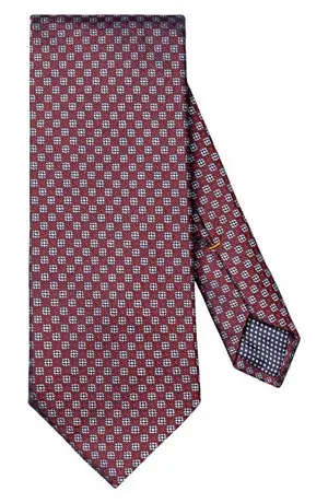Eton Micro Floral Silk Neck Tie - Red