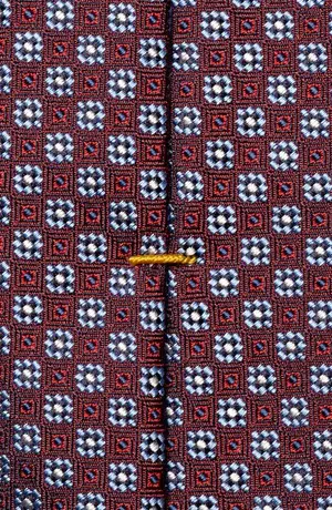 Eton Micro Floral Silk Neck Tie - Red