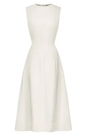 TWP Sleeveless Darted Crewneck Midi Dress With Pockets