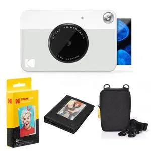 KODAK Printomatic Instant Camera Bundle - Grey