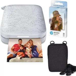 HP Sprocket 2x3 Photo Printer With Zink Paper And Carrying Case - White