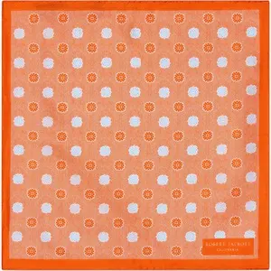 Robert Talbott York Geo Herringbone Pocket Square Orange