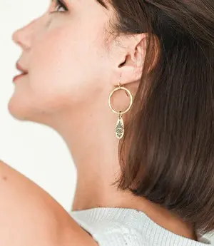 MATR BOOMIE Ruchi Evil Eye Charm Hoop Earrings