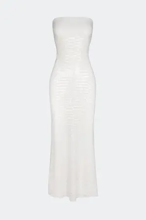 SIMONMILLER Sculptural Sequin Strapless Gown - Macadamia