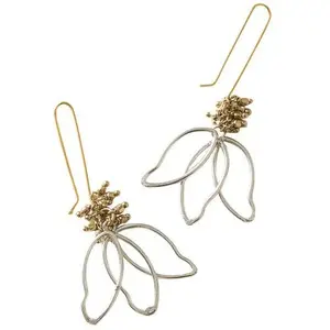 MATR BOOMIE Kairavini Lotus Petal Drop Earrings - Gold
