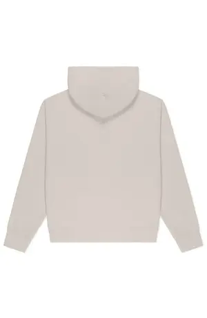 DALIX Butterfly Embroidered Relaxed Fleece Pullover Hoodie - Bone