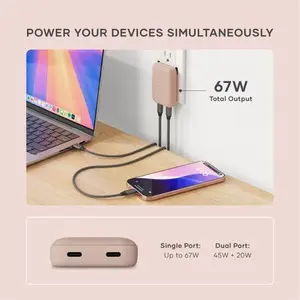 SATECHI Onthego 67w Slim Wall Charger - Desert Rose