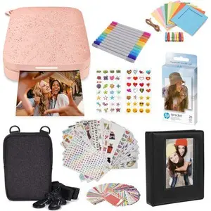 HP Sprocket 2x3 Instant Photo Printer Bundle With Zink Paper And Carrying Case - Pink