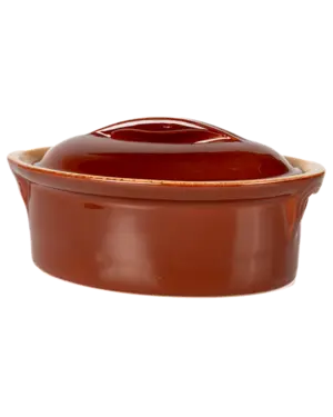 UNE VIE NOMADE Vintage Oval Lidded Baking Dish - Red - Medium