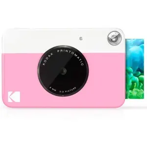 KODAK Printomatic Instant Camera Bundle With Zink Paper And Accessories - Pink