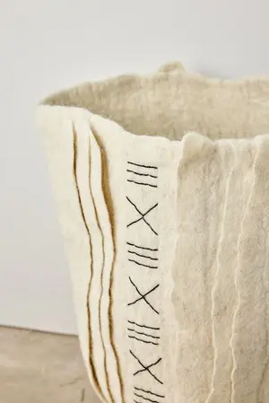 KANJU INTERIORS Zulu Hand-felted Wool Floor Vase