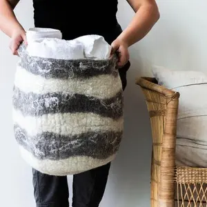 KANJU INTERIORS Ingobozi Woven Wool African Storage Basket