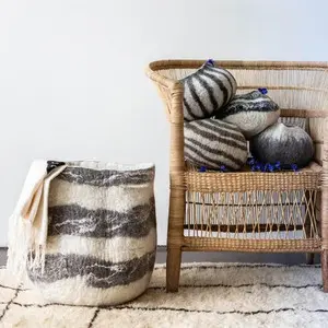 KANJU INTERIORS Ingobozi Woven Wool African Storage Basket