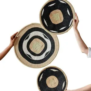 KANJU INTERIORS Nolyia Flat Basketset Of 3 - Black