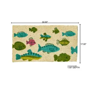 TAG Fish Swimming Non-slip Coir Mat Multi Coir Summer