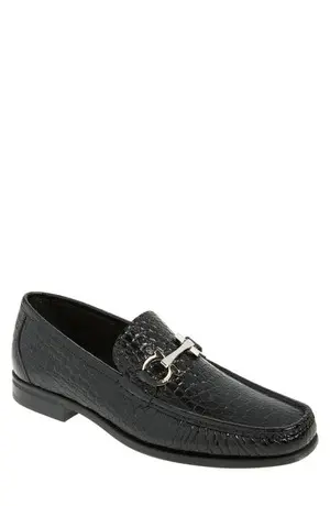 FERRAGAMO Croc Embossed Patent Leather Loafer