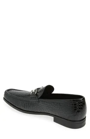 FERRAGAMO Croc Embossed Patent Leather Loafer