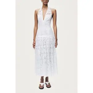 NOCTURNE Sleeveless Lace Midi Dress