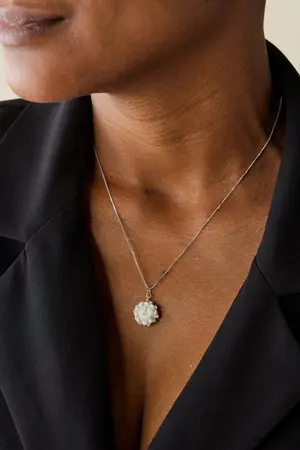 KANJU INTERIORS Protea Hand-sculpted Porcelain Floral Necklace