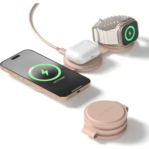 SATECHI Onthego 3 In 1 Charger - Desert Rose