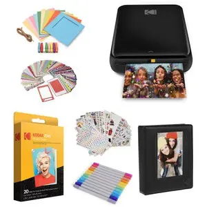 KODAK Kodak Step Instant Photo Printer Bundle With ZINK Paper, Album, Frames, Markers, And Stickers Black