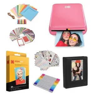 KODAK Kodak Step Instant Photo Printer Bundle With ZINK Paper, Album, Frames, Markers, And Stickers Pink