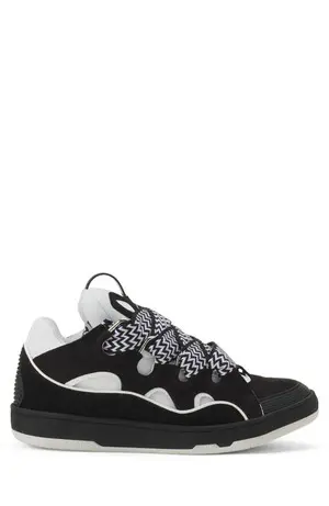 LANVIN Curb Leather Sneakers - Black/white