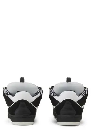 LANVIN Curb Leather Sneakers - Black/white